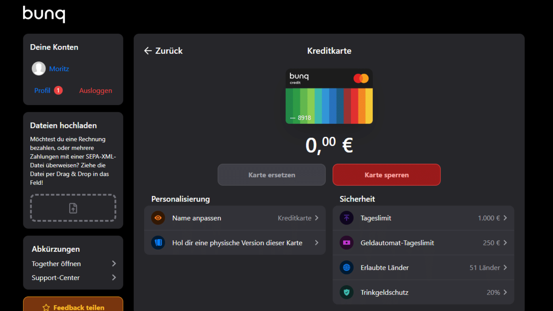 bunq Prepaid Kreditkarte - Alle Vor- und Nachteile