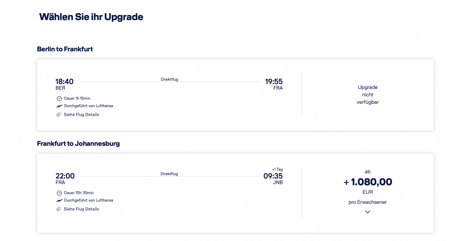 Lufthansa Upgrades - Wie funktionieren sie?